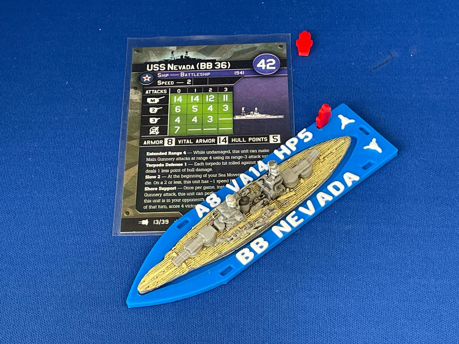 War at Sea USS Nevada Ship Base - Game Aid by The Fun Kingdom - Wargaming3D